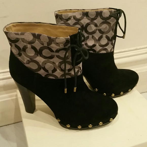 Coach | Shoes | Coach Signature Booties Brand New Bl | Poshmark